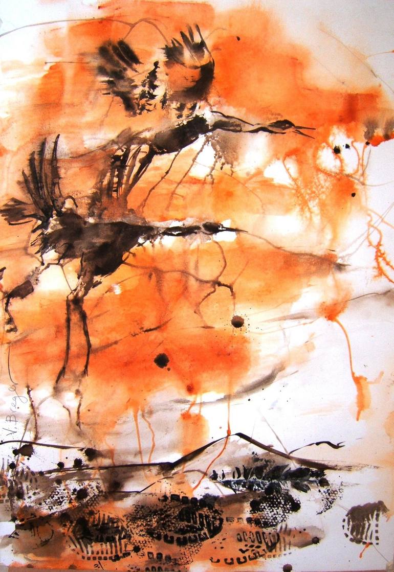 evening landing Painting by varda breger | Saatchi Art