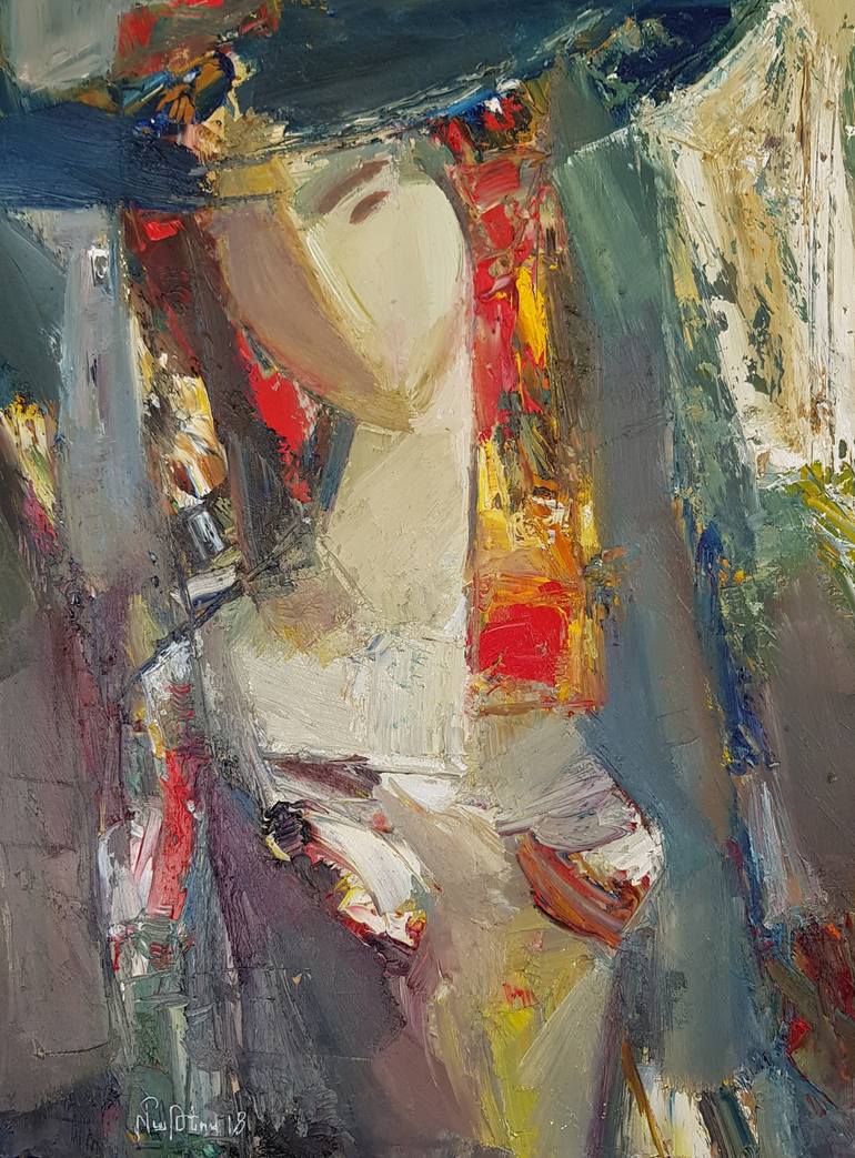 Portrait(36x48cm, oil painting, paper) Painting by Matevos Sargsyan ...