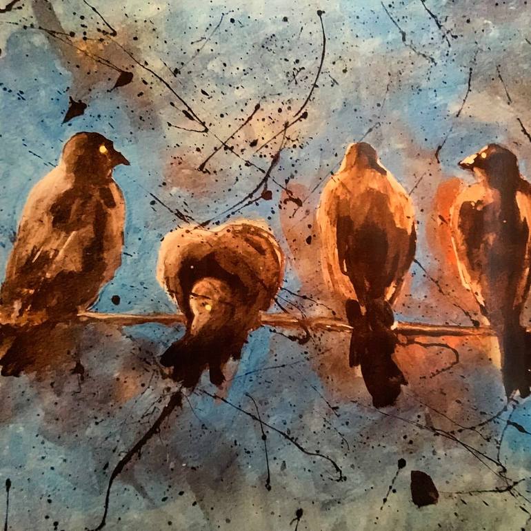 crows Painting by Maureen Thompson | Saatchi Art