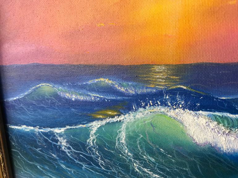 Sea Turtle at the Beach Painting by Galina Lintz | Saatchi Art