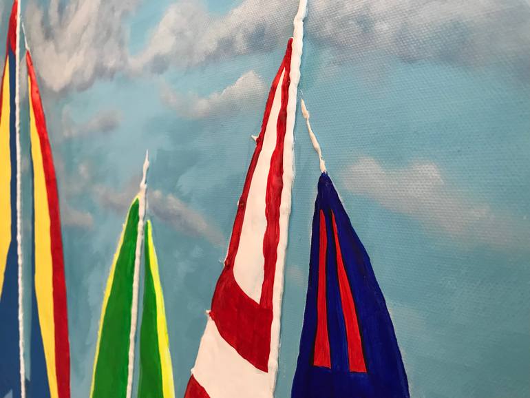 Sailboats Painting by Galina Lintz | Saatchi Art