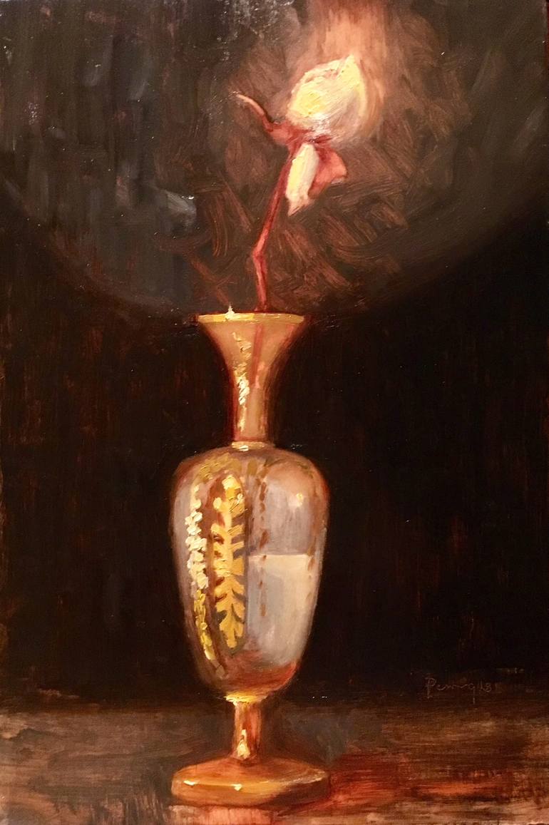 Rose Bud Painting by Emma Perring | Saatchi Art