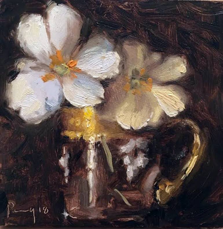 primulas Painting by Emma Perring | Saatchi Art