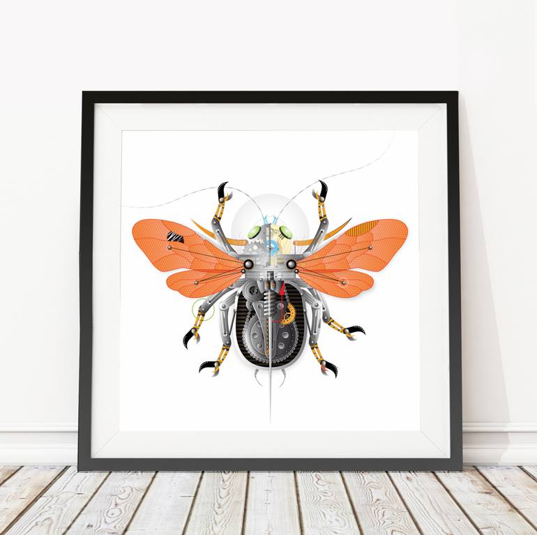 Bee Mechanical Integration Mixed Media by Michael Pantuso | Saatchi Art