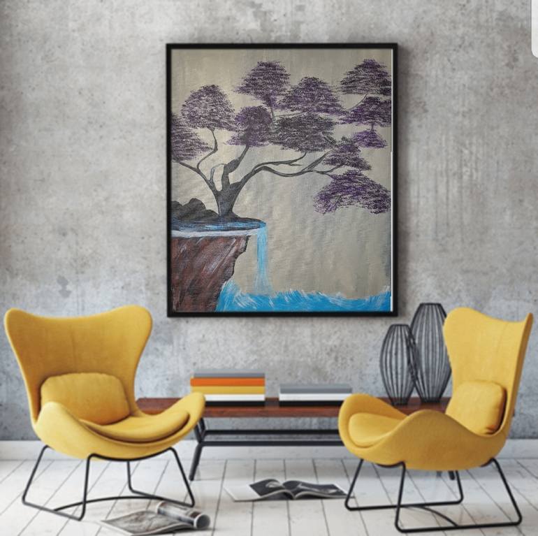 Zen Tree original acrylic Art painting Painting by rosina zaidi ...