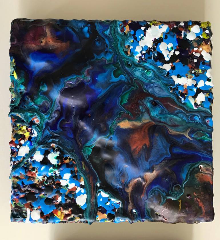 Abstract Tear Drops, Blue 2 Painting by Daniella Colombo-Dougovito ...