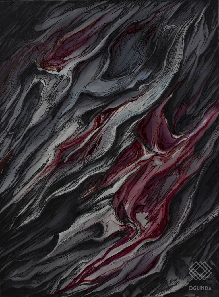 Blood lines Painting by Gustavo Castillo | Saatchi Art
