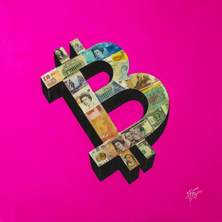 Bitcoin Collage by Elena Sharbur | Saatchi Art