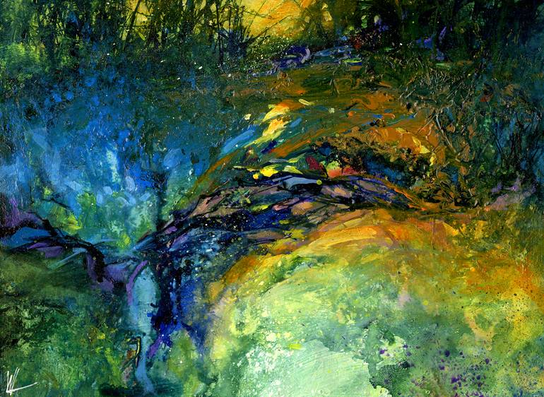 Golden Pond Painting by William Liao | Saatchi Art