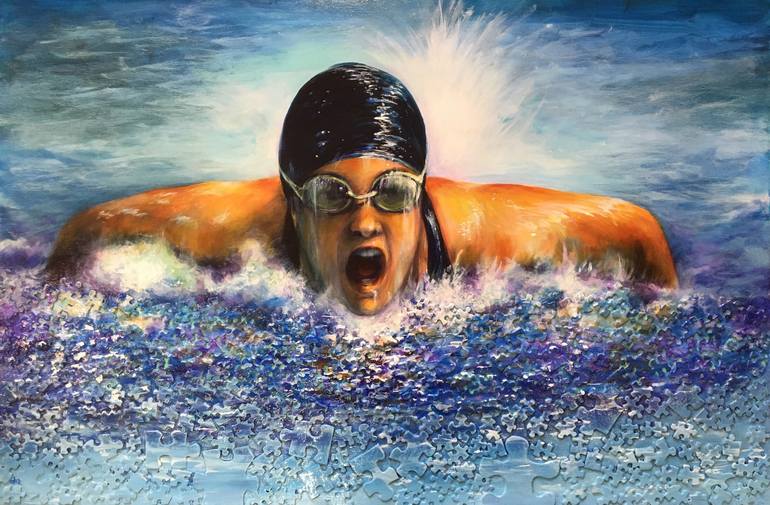 Elizabeth, Butterfly and Pieces Painting by Darlys VandeVoort | Saatchi Art