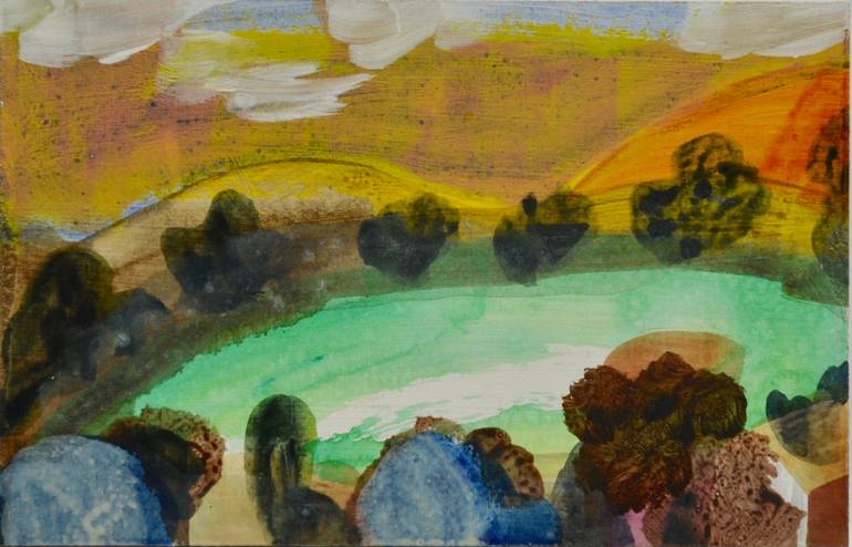 Pool trees Painting by David Phillips | Saatchi Art