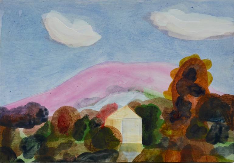 House in the wood Painting by David Phillips | Saatchi Art