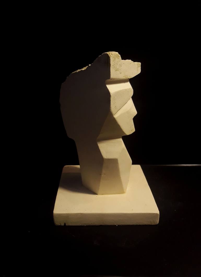 Cubist self-portrait Sculpture by Angelo Lotti | Saatchi Art