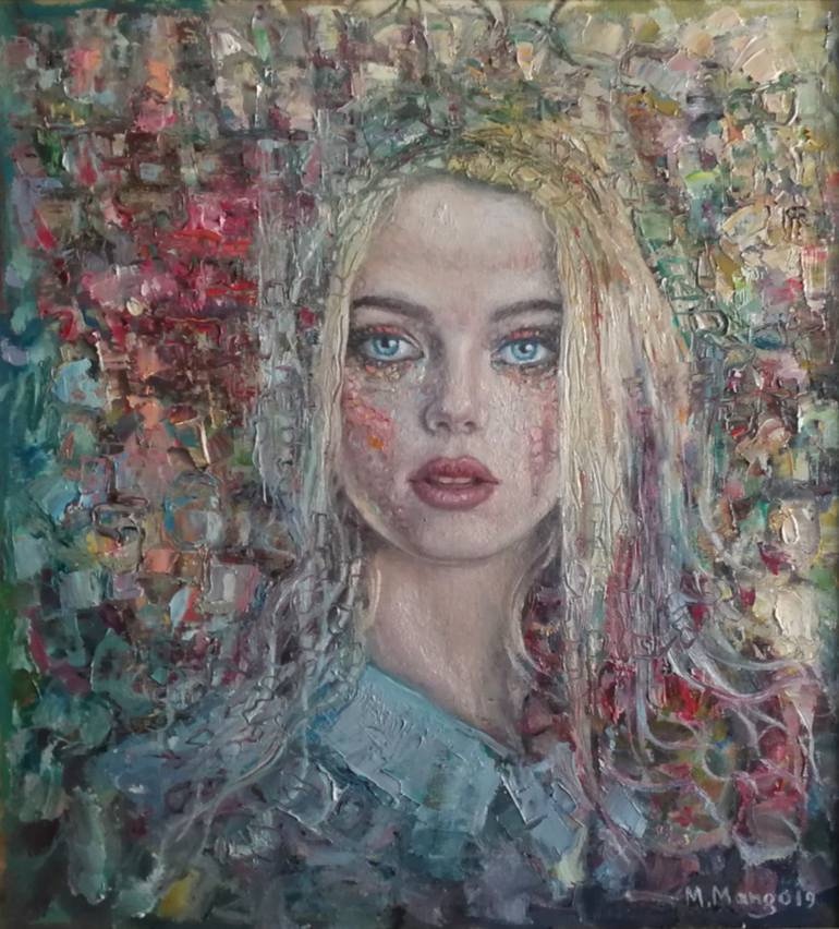 Blue eyes Painting by Motaz Mango | Saatchi Art