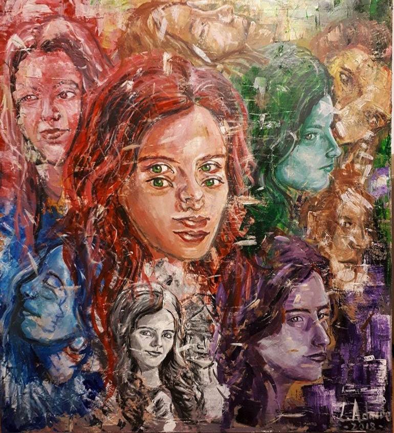 The twelve colored souls Painting by Adrian Luta | Saatchi Art