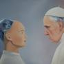Artwork Pope Francis and Robot Sophia on canvas Painting by Roman Pan ...