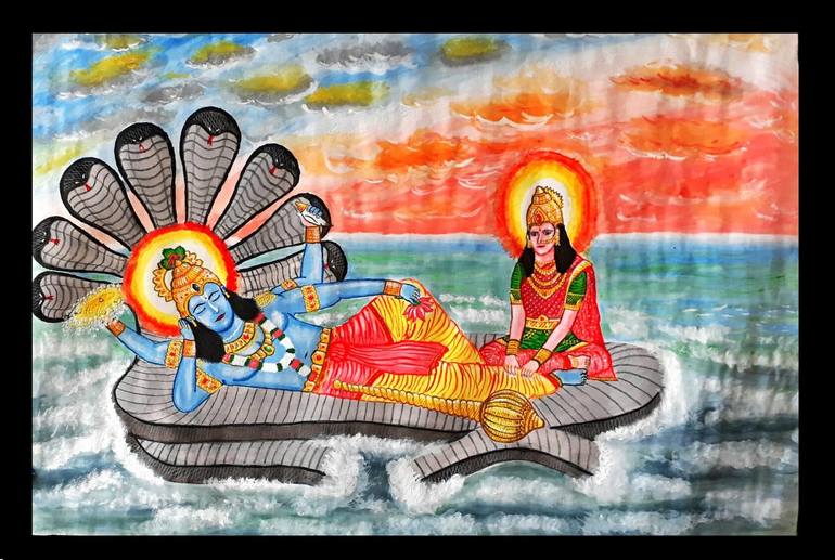 LORD VISHNU Painting by KAMALKANT SINGH | Saatchi Art