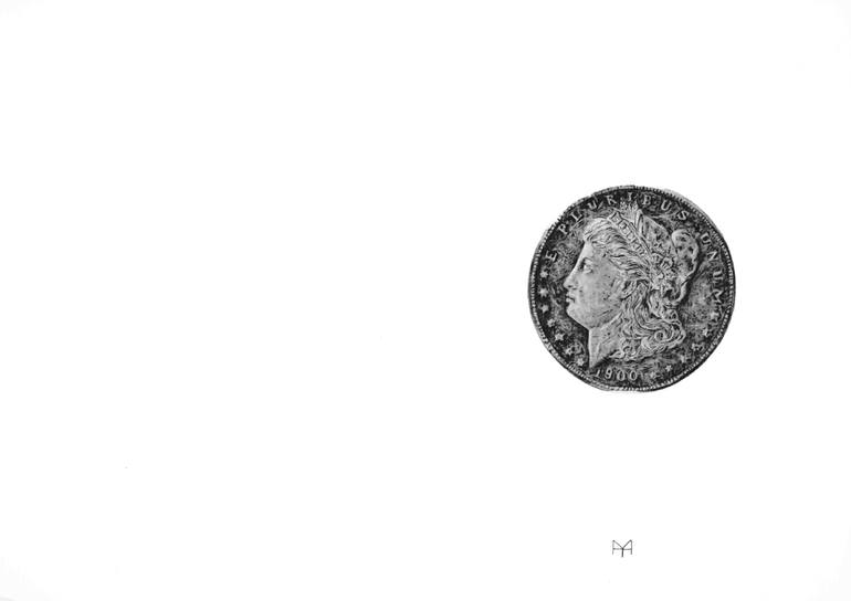 1900 Morgan Silver Dollar Drawing by Max B'Land | Saatchi Art