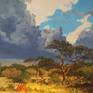 Dramatic Cloudscape with Bushveld Savanna Painting by Richardt ...