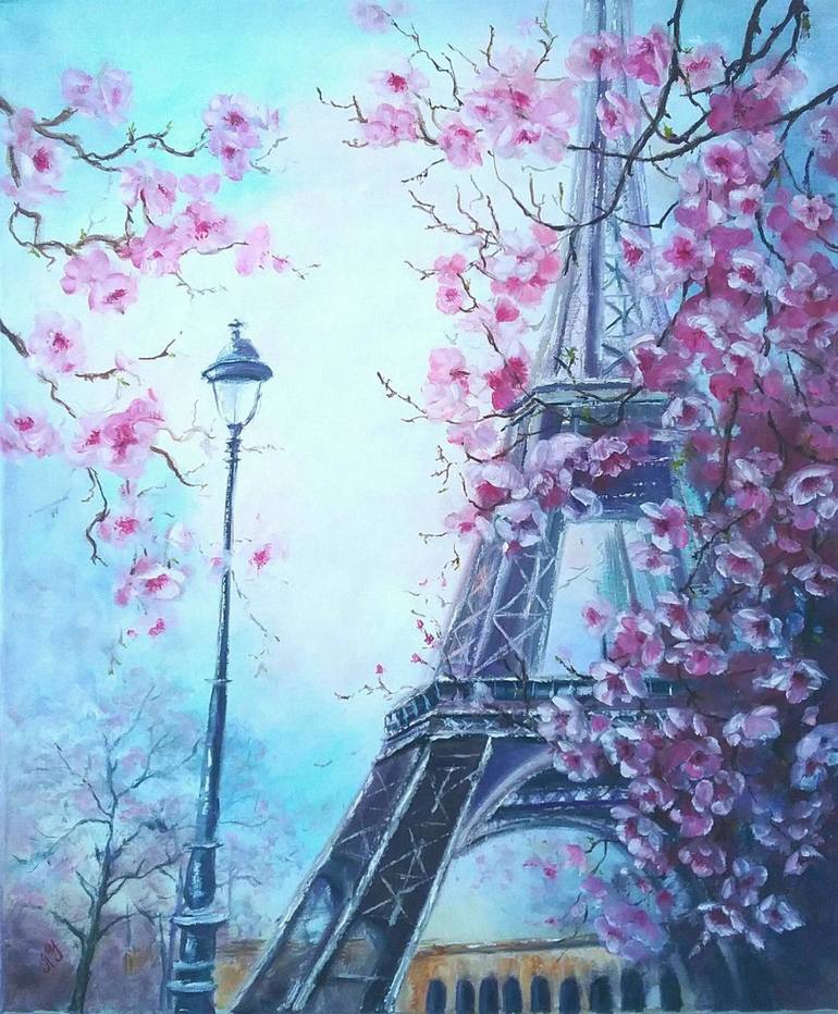 It's spring. Paris Painting by Lilia Usacheva | Saatchi Art