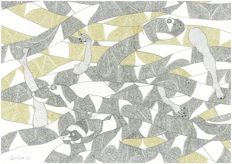 Eight headed giant snakes from Kojiki mythology Drawing by Rio Umezawa ...