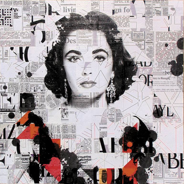Elizabeth Taylor_Pop Collage by Manel Villalonga | Saatchi Art