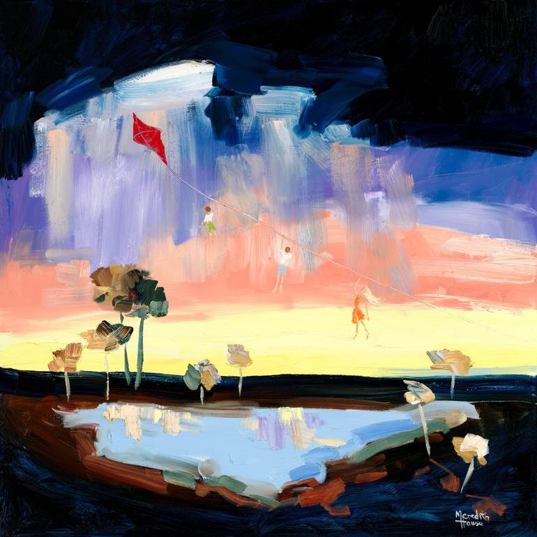 Outback Kite Flying Painting by Meredith Howse | Saatchi Art