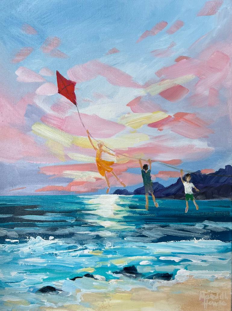 Kite Flyers Painting by Meredith Howse | Saatchi Art United Kingdom