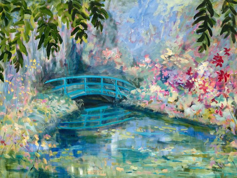 Giverny Garden Bridge Painting by Meredith Howse | Saatchi Art