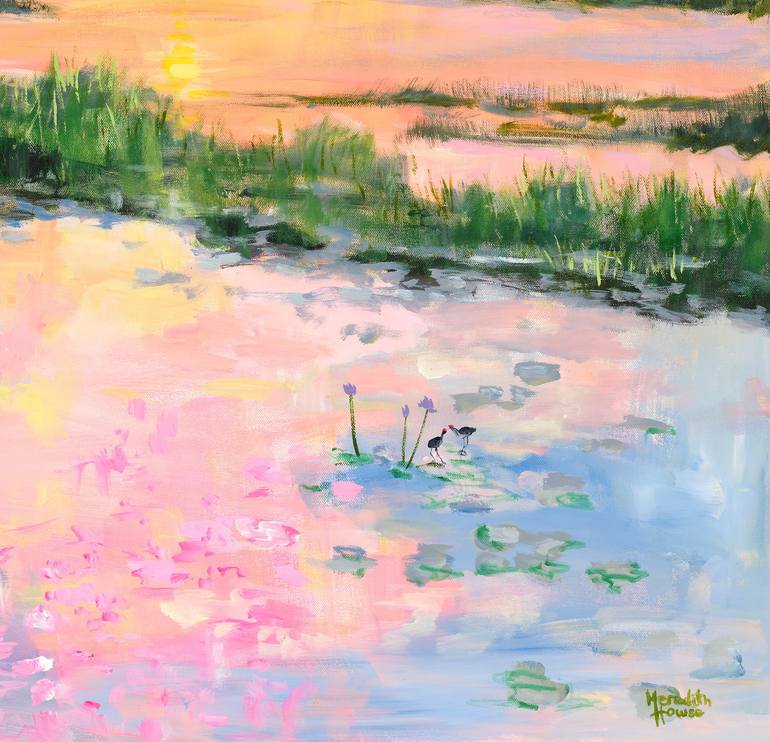 Kakadu Jacana Sunset Painting by Meredith Howse | Saatchi Art