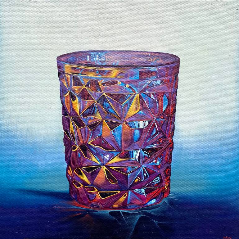 Blue Glass Painting by Nastya Parfilo | Saatchi Art