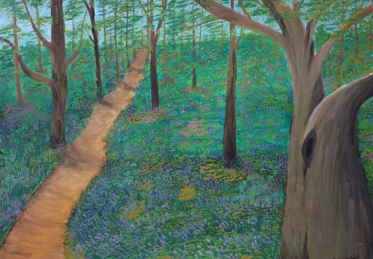 Bluebell woods of Shotover Painting by Shankar Kashyap | Saatchi Art