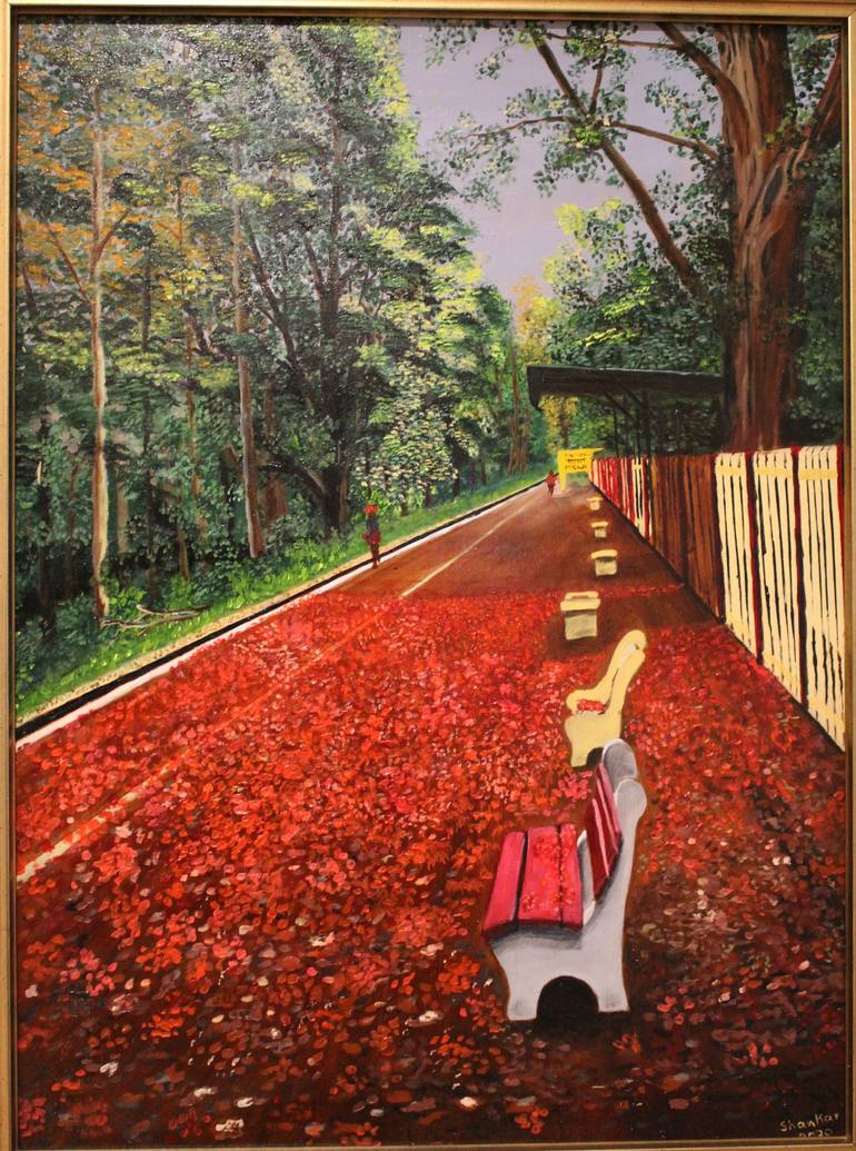 Melattor station Painting by Shankar Kashyap | Saatchi Art