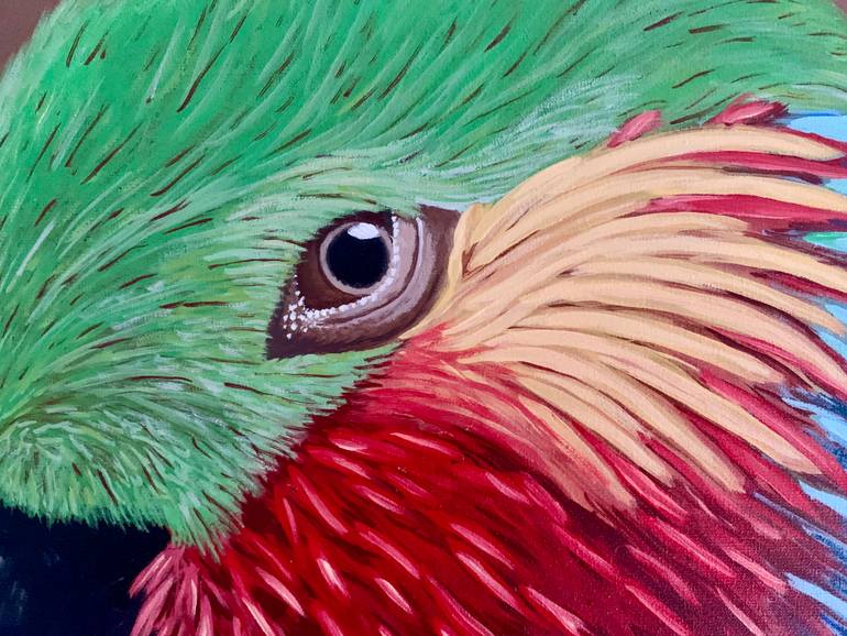 Edward's Fig Parrot Painting by Caroline Millott | Saatchi Art
