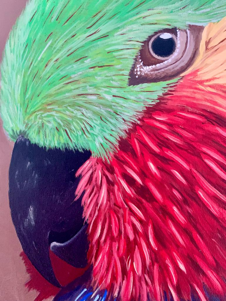 Edward's Fig Parrot Painting by Caroline Millott | Saatchi Art