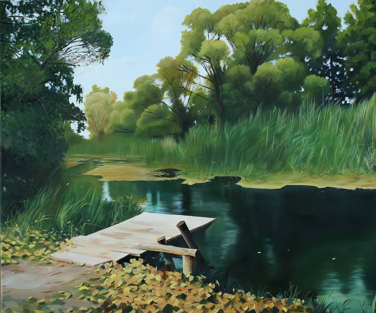 The backwater Painting by Andrey Khmelevsky | Saatchi Art