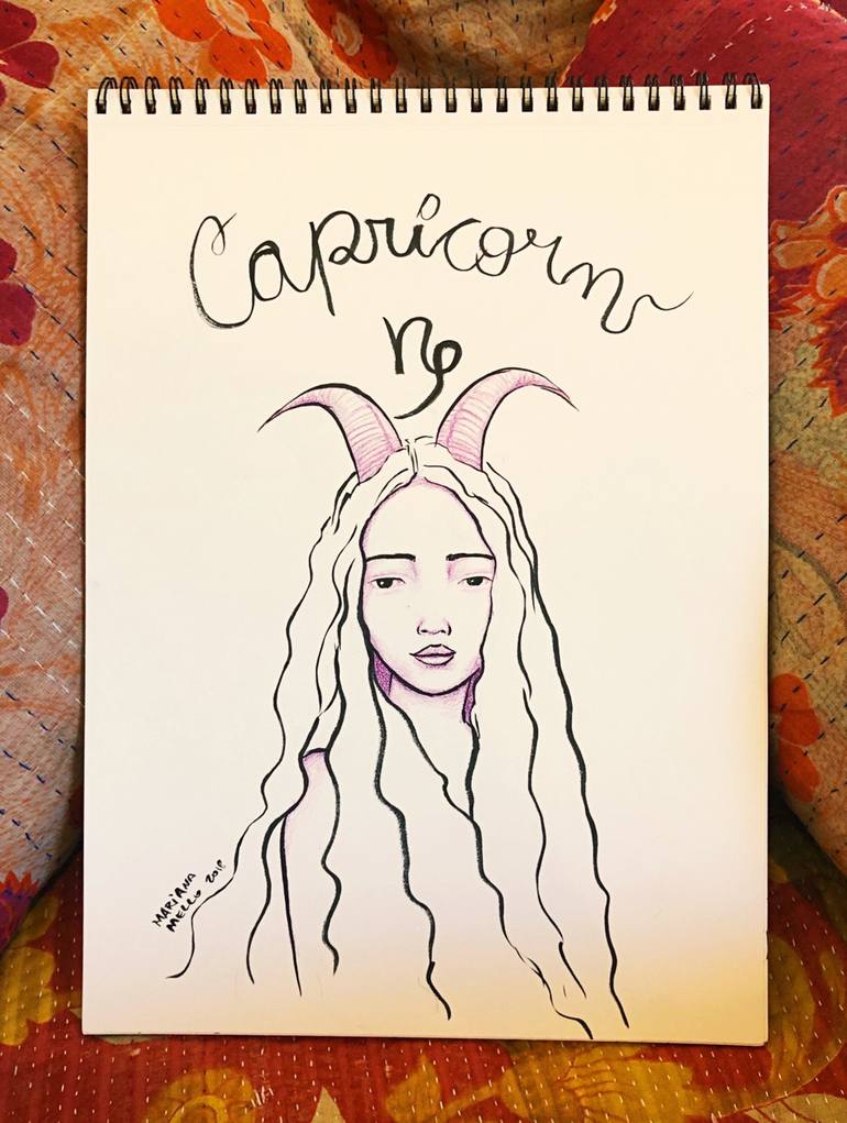 Capricorn Drawing by Mariana Mello | Saatchi Art