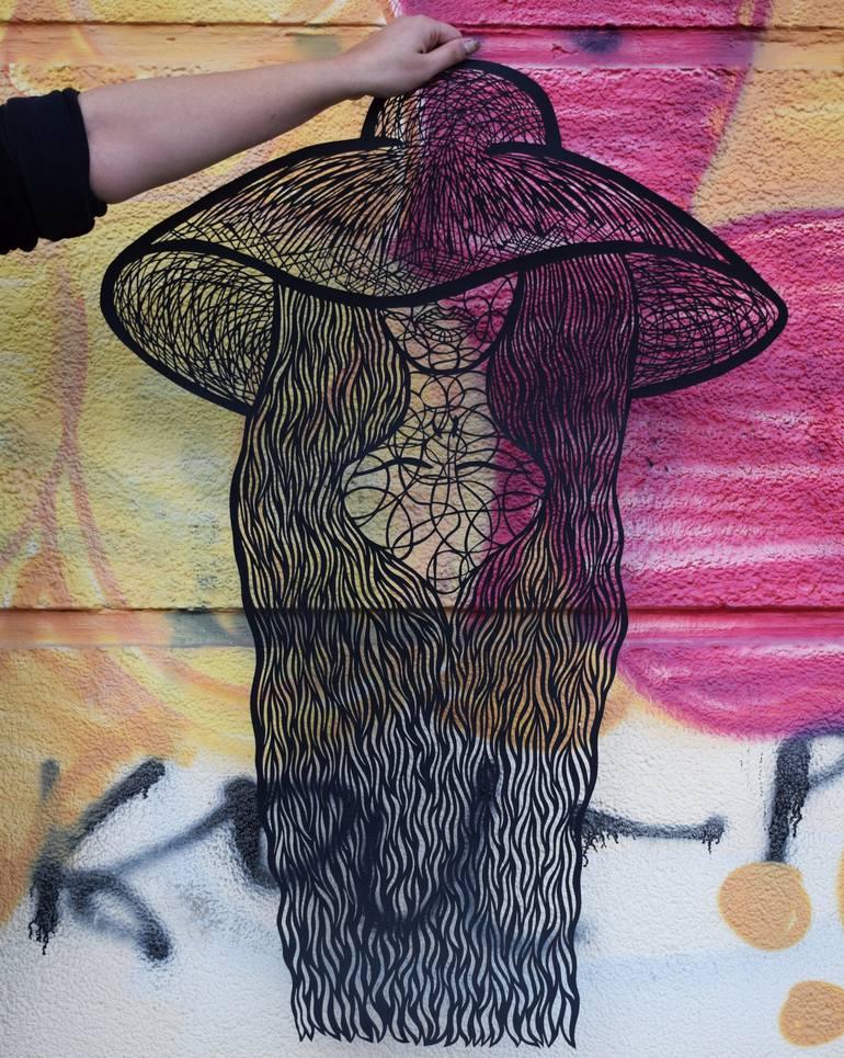 Paper cut artwork, hand cut paper 'Woman with Hat' - original paper ...