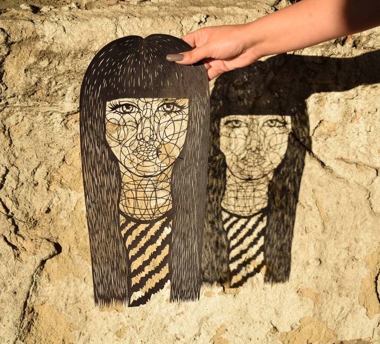 Paper Cut 'Shadow Girl' Hand Cut Paper Art by Alina Papercut Drawing by ...