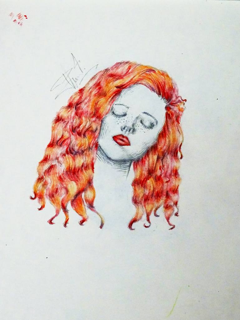 Redhead beauty Drawing by Ralitsa Georgieva | Saatchi Art