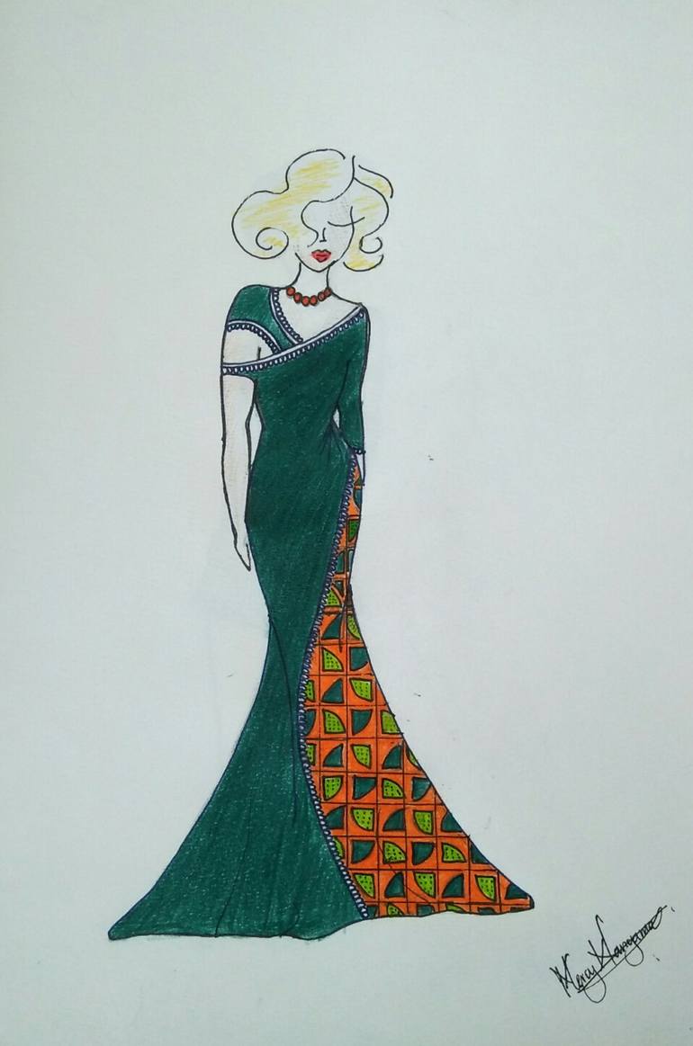 Courture Culture Drawing by Mercy Nanyanga | Saatchi Art