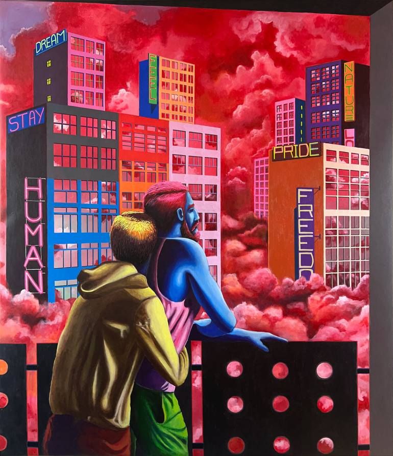 Stay Human Painting by Greif Lazic | Saatchi Art