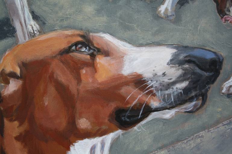 Cheverny's dogs Painting by Helen Uter | Saatchi Art
