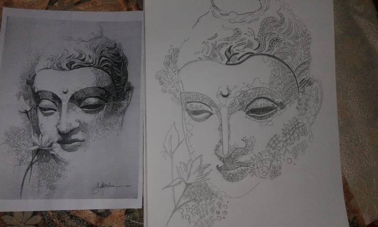 SKETCH OF LORD BHUDDHA Drawing by SEEMA BHARDWAJ | Saatchi Art
