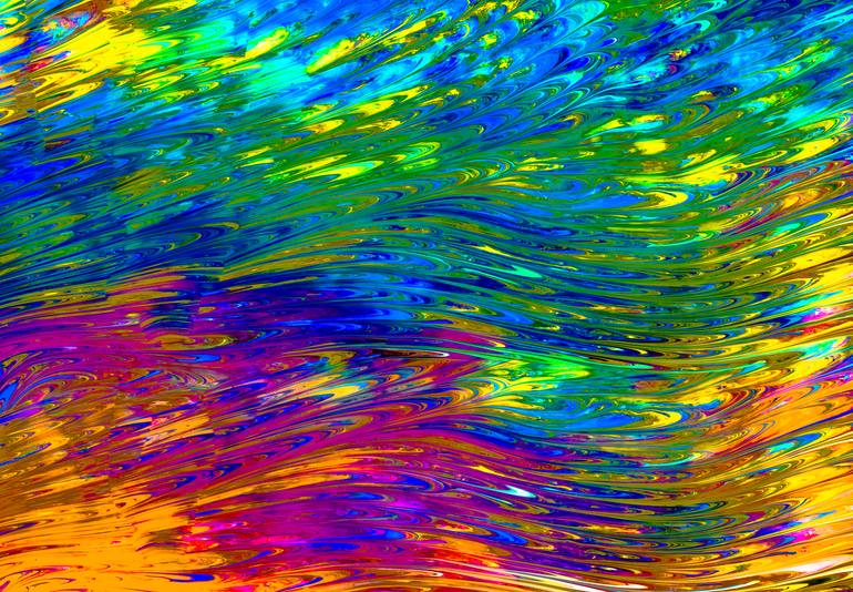 form an abstract artwork with wavy patterns with lines Painting by ...