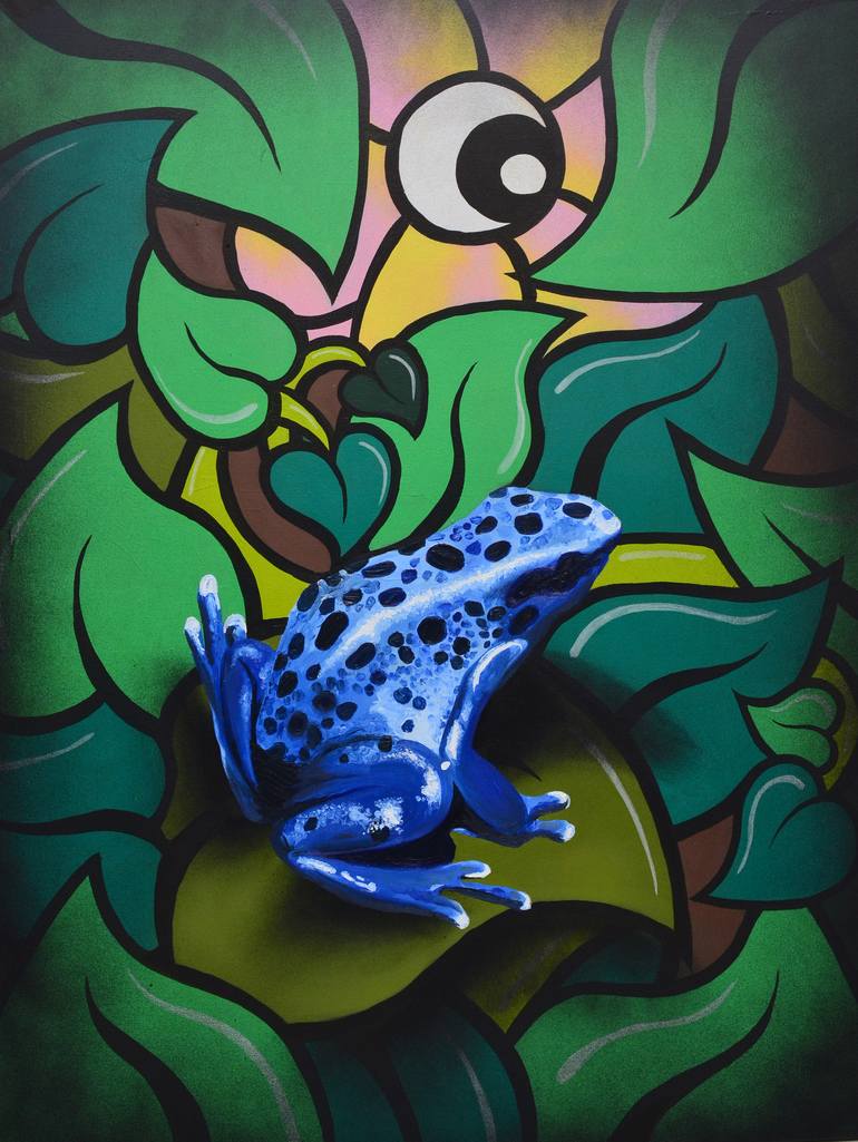 Blue Frog Painting by Kayleigh Doughty | Saatchi Art