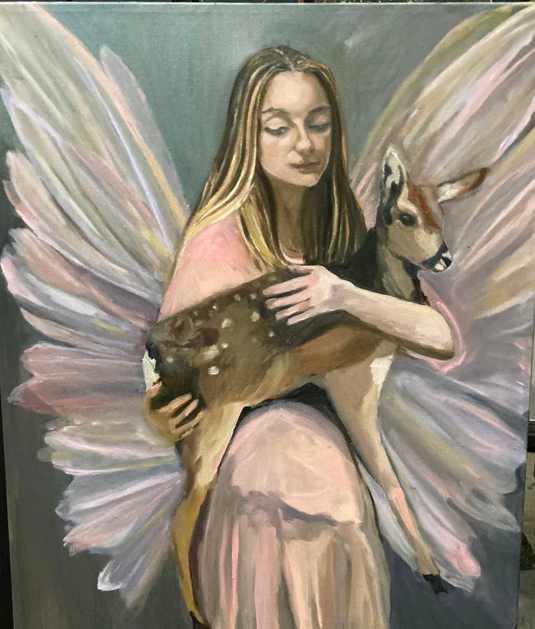 Fawns Painting by Jane Leibowitz | Saatchi Art