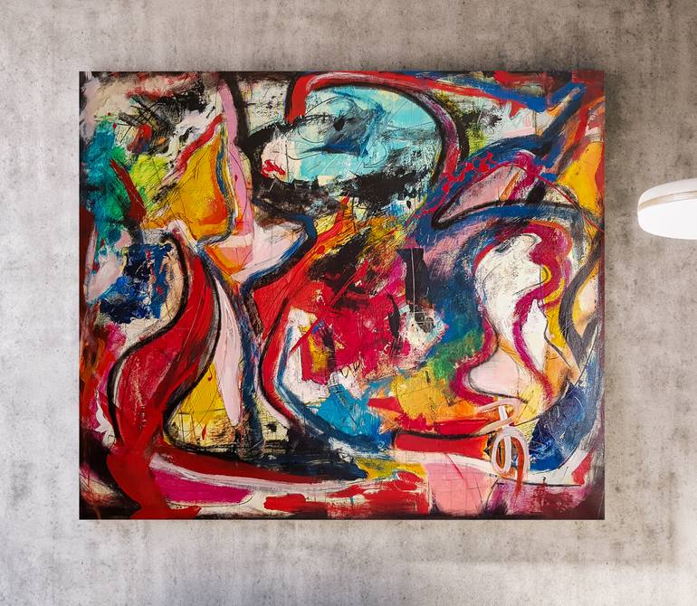 -Authority- Abstract Original Painting on Unstretched Canvas. Painting ...