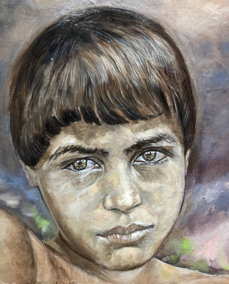 Indigenous Boy Painting by Gabriella Di Xx Miglia | Saatchi Art