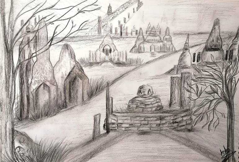 Ayuttaya the old city of Thailand Drawing by Wanida Rangcakanok ...